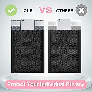 UCGOU Bubble Mailers 4x8 Inch Black 50 Pack Poly Padded Envelopes Small Business Mailing Packages Opaque Self Seal Adhesive Waterproof Boutique Shipping Bags for Jewelry Makeup Supplies #000