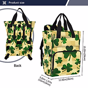 St. Patrick's Day Shamrock Diaper Bag Backpack for Baby Boys Girls Baby Essentials Travel Tote with Stroller Straps & Bottle Storage Nappy Changing Bag for Traveling Shopping Hiking Moms Dads