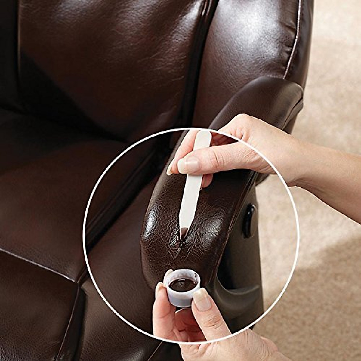 Master Manufacturing Leather Repair Kit — Restor-it No Heat Leather & Vinyl Repair for Furniture Fabric Car Seat Boat Seats Sofa Couch Leather Paint Kit Black Blue Brown Red & 3 More Touch Up Colors