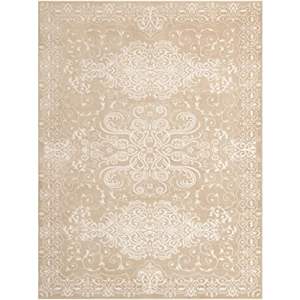 Unique Loom Rushmore Collection Area Rug - Adams (9' x 12' Rectangle, Beige/Ivory)