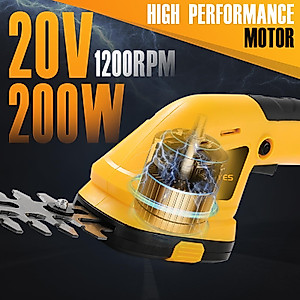ohyes Cordless Hedge Trimmer Compatible with DeWALT 20v Max Battery 2 in 1 Grass Trimmer for Yard & Lawn(Battery not Included)