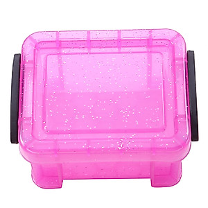 Sevenfly Family Plastic Storage Bin with Lid Medicine Box Lockable Container ​for Toy Desktop Jewelry Accessory Drawer Or Kitchen,Purple