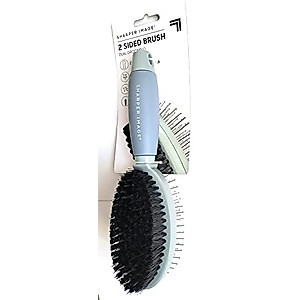 Sharper Image Dog Brush Pet Grooming Tools -Pet Brush Cat Brush 2 Sided Bristle Grooming Brush Long & Short Hair Tangled Hair Removing Shedding Loose Undercoat Fur - All Breeds (French Grey)