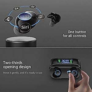 Wireless Earbuds Bluetooth, Bluetooth Earbuds 145H Playtime True Wireless Noise Cancelling Earbuds, Bluetooth Earphones Earbud & in-Ear Headphones for Android & iOS Waterproof w 2600mAh Power Bank