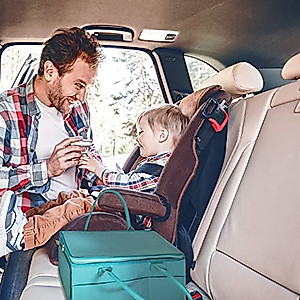 LaLaLuna Diaper Caddy Organizer for Baby Girl & Boy Changing Table Diaper Organizer Car Diaper Caddy Newborn Caddy Portable Diaper Caddy for Dresser Felt Baby Diaper Caddy Teal