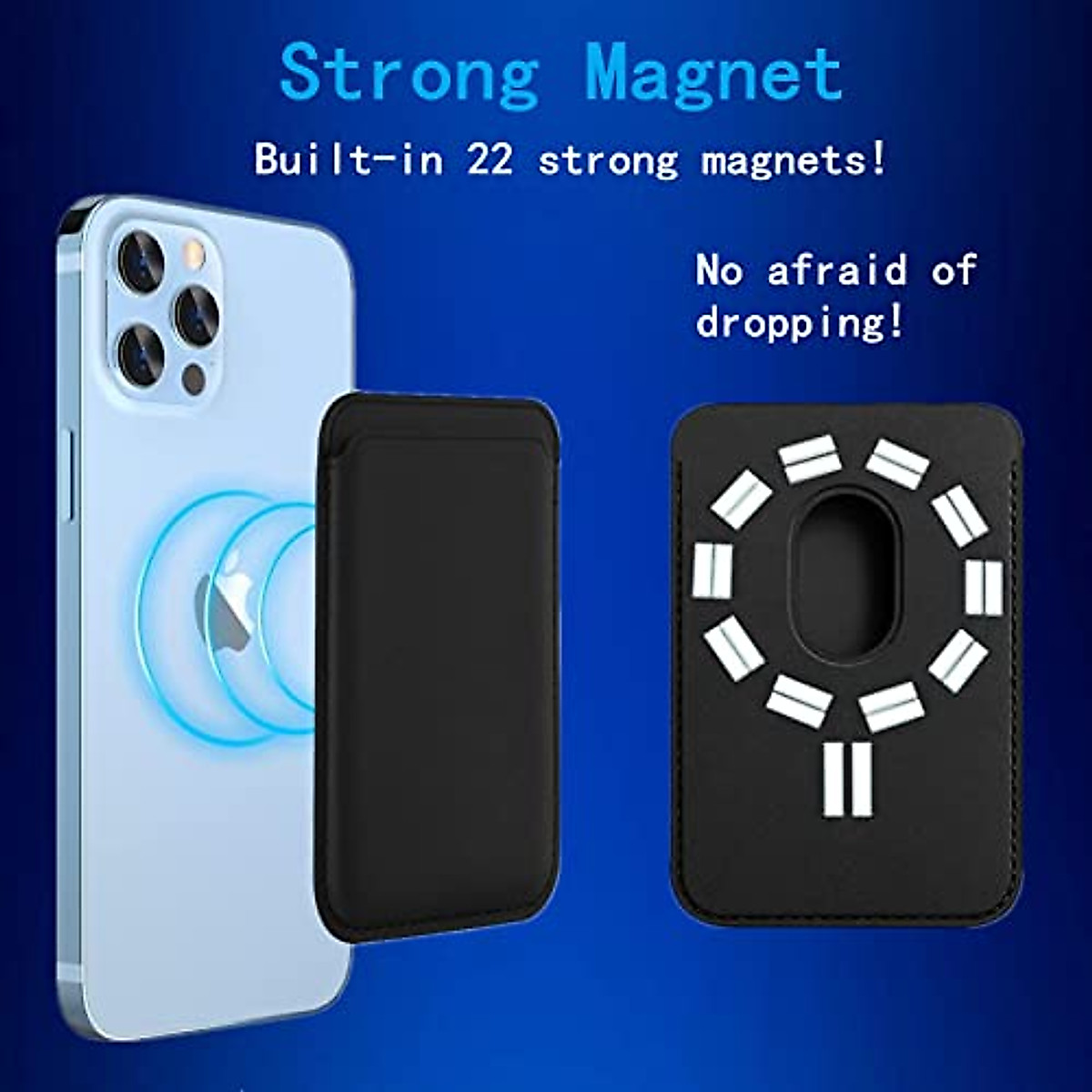 AIZHEM Magnetic Wallet for iPhone, Magnetic Leather Card Holder for Apple MagSafe, Mag Safe Cardholder Compatible with iPhone 12/13 Mini/Pro/Pro Max, iPhone 14 Series and MagSafe Case, Wisteria