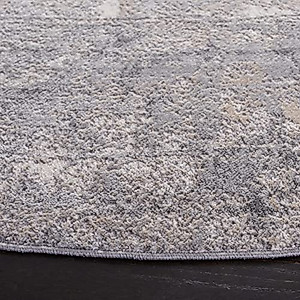 Safavieh Lagoon Collection 6'7" Round Grey/Ivory LGN574F Modern Abstract Non-Shedding Entryway Foyer Living Room Kitchen Bedroom Area Rug