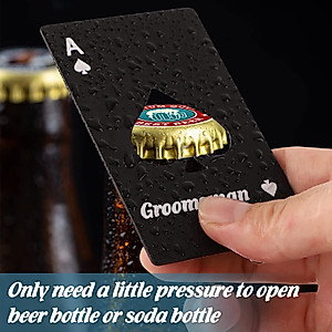 10 Pcs Poker Card Bottle Openers, Beer Opener Can Openers Groomsmen Wallet Bottle Opener Stainless Steel Ace of Spades Poker Shaped Bottle Cap Openers for Gift.