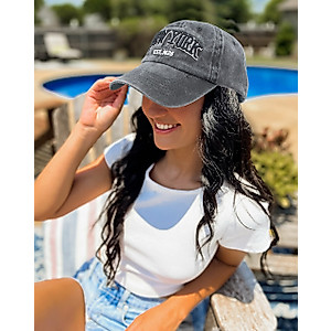 Women &Men New-York Letter Baseball Cap - Vintage Washed Denim Twill Dad Hat for Women Men
