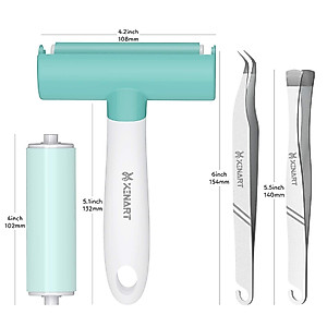 Xinart Brayer Rollers & Mat Remover Tool Set for Cricut/Silhouette/Brother Crafting, Reusable Sticky Lint Rollers Tool for Clothes/T-Shirts Heat Transfer Projects…