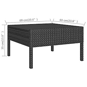 GuyAna 9 Piece Patio Set with Cushions Patio Table and Chairs Outdoor Patio Furniture Living Room Furniture Sets Patio Dining Sets Poly Rattan Black