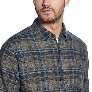 Weatherproof Vintage Mens Flannel Shirt (as1, Alpha, x_l, Regular, Regular, Brown, X-Large)