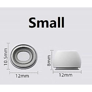 BLLQ Small Size Ear Tips Earbuds Covers Ear Caps Eartips Earpads Compatible with Apple AirPods Pro, Silicone Tips, Fit in Case, 3 Pairs White S