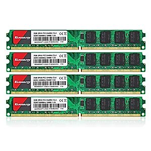 8GB Kit (2GBX4) DDR2 800 Udimm RAM, Kuesuny PC2-6400/PC2-6400U 1.8V CL6 240 Pin Non-ECC Unbuffered Desktop Memory Modules