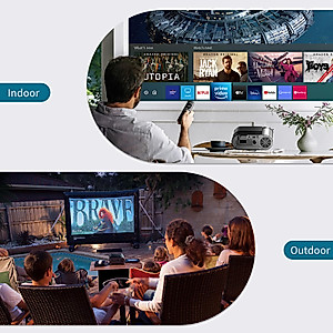 Portable Projector, Movie Projector Support 1080P 200" Display, Compatible with Fire TV Stick/PS4, Projector for Outdoor Movie for Phone with HDMI, VGA, SD/TF, AV, USB