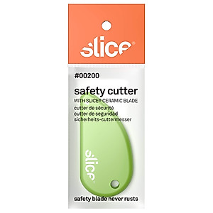 Slice 10515 Mini Box Cutter & Micro Ceramic Blade, Safety Cutter, Finger Friendly, Cuts Blister Packaging, Paper & Ideal for Outline Trims of Shapes or Coupons