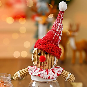 EUBUY 2Pcs Christmas Candy Jar with Gingerbread Man Shape Xmas Gingerbread Storage Organizer Xmas Cookie Jars Candy Box Christmas Party Snowman Container Gingerbread Decorations