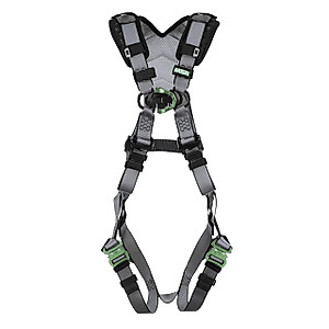 MSA 10194630 V-FIT Full Body Safety Harness - Size: Medium, D-Ring Configuration: Back, Quick Connect Leg Straps, With Shoulder Padding, Full Body Harness