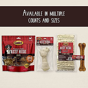 Cadet Premium Grade Beef Hide for Dogs, Long Lasting Rawhide Retriever Rolls, Single Ingredient Dog Chews, Peanut Butter Flavor, 10 Inch (4 Count)