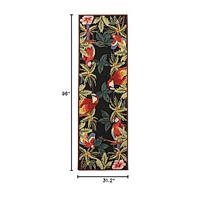 SAFAVIEH Chelsea Collection Runner Rug - 2'6" x 8', Black, Hand-Hooked French Country Wool, Ideal for High Traffic Areas in Living Room, Bedroom (HK296A)