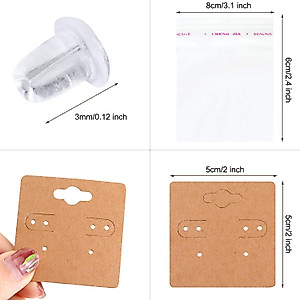 WILLBOND Earring Card Holder Jewelry Display Cards, Earring Backs and Self Sealing Bags Cellophane Bags for Earrings Necklace Jewelry Display (400 Pieces)