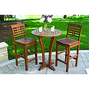Outdoor Interiors 10030 Eucalyptus Hi Back Bar Chair