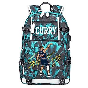 Ansigeren Basketball Player 30 Multifunction Backpack Travel Student Backpack Fans Bookbag For Men Women (4)