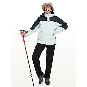 Cycorld Women's-Ski-Snow-Pants, Fleece Lined Water Resistant Windproof Pants Winter Hiking Softshell Pants for Women(Black,X-Large)