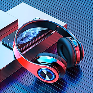 Head-Mounted Folding Wireles Bluetooth Headset - 7-Color Gradient Aperture Built in Mic Wireless Bluetooth 5.0 Headphone - Hi-Fi Stereo Wireless Stereo Headsets for Outdoor Sports