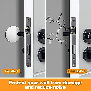 10-Pack Round Door Knob Wall Protector 1.57" White Door Stoppers Wall Protector with Strong Self-Adhesive, Quiet,Shock Absorbing Wall Protectors from Door Knobs for Bedroom, Kitchen, Office