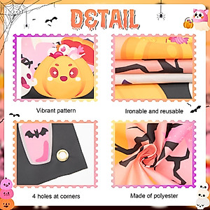 Lecheme Pink Halloween Birthday Backdrop Happy Birthday Halloween Banner Cute Halloween Backdrop for Girls Birthday Halloween Birthday Party Decorations