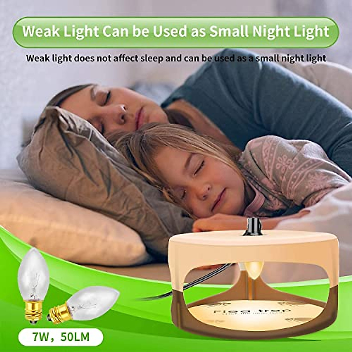 Protecker Flea Traps for Inside Your Home,2023 New Flea Light Trap Indoor,Flea with Refills and Sticky Pads,Flea Killer House,Sticky Flea Trap,Safe Kids,Friendly to Pets(2 Pack)