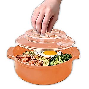 Microwave Safe Ramen Cooker, Ramen Noodle Bowl, Easy Mac, Microwave Pasta Cooker, Microwave Bowls with Lids Ideal for Dorm Room Essentials for Girls Boys, Dishwasher & Microwave Safe (Medium, Orange)