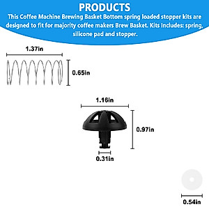 Coffee Machine Brewing Basket Bottom spring loaded stopper kits Fits for Black+Decker coffee makers Brew Basket, fits majority 4-12 Cup Drip Coffee Makers