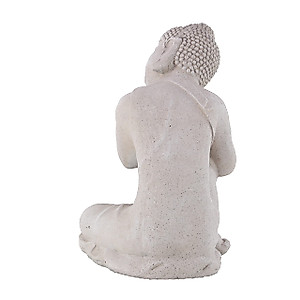 Deco 79 Magnesium Oxide Buddha Decorative Garden Sculpture Indoor Outdoor Meditating Garden Statue, Outdoor Sculpture 13" x 13" x 20", Gray