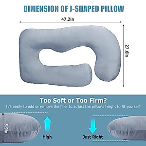 RIJINHONGMU Pregnancy Pillows, U-Shape Full Body Pillow – Grey