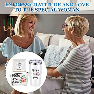 Mother of The Groom Gifts Mother of The Bride Tumblers Mug Makeup Bags Mother Cosmetic Bags Mother Jewelry Tray Ceramic Jewelry Holder Dish Trinket Box for Mom Engagement Party (Mother of The Groom)