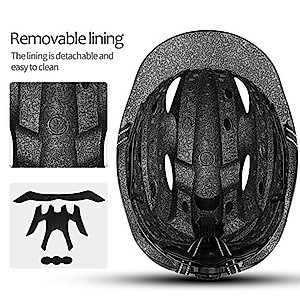 Adult Bicycle Helmet Classic Urban Commuter Bike Helmet Hat Tongue Design Rechargeable USB Safety Light Road Cycling Helmet Adjustable Size for Men Women 22.44-24.41 Inches(Pearl White)