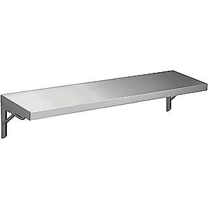 Express KitchQuip 12" x 60" Stainless Steel Folding Wall Shelf - Food Truck, Kitchen, Restaurant, Laundy, Garage and Utility Room