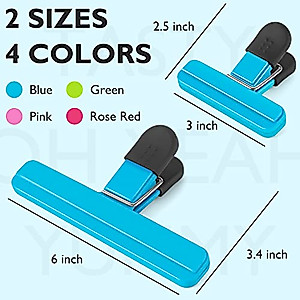 12 Pack Chip Clips, Food Bag Clips (4 Large & 8 Small Size), Kitchen Clips Chip Bag Sealing Clips for Refrigerator Food Storage Packages, Snack Bags, Photos