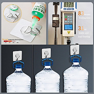 MAGPIE Adhesive Hooks 30kg/66lbs(Max) Duty Wall Hooks SelfTraceless Clear and Removable, Waterproof and Rustproof Multiple Uses for Bathroom Kitchen Home 8 Pack