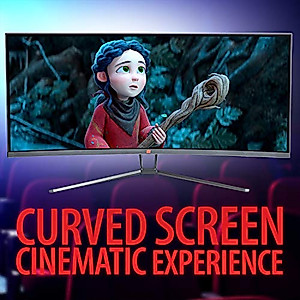 Deco Gear 35" Curved Ultrawide E-LED WQHD Gaming Monitor, 21:9 Aspect Ratio, Immersive 3440x1440 Resolution, 100Hz Refresh Rate, 3000:1 Contrast Ratio (DGVIEW201)