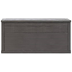 YEZIYIYFOB 74 gal Outdoor Storage Deck Box Garden Patio Storage Cabinet Chest Organizer Storing Pillow Tool Box Indoor Interior Container, Patio, Lawn Backyard Brown 46.1" x 17.7" x 22"
