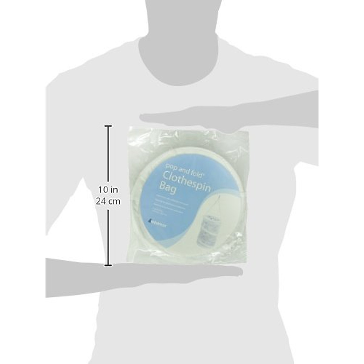 Whitmor Pop and Fold Clothespin Bag White