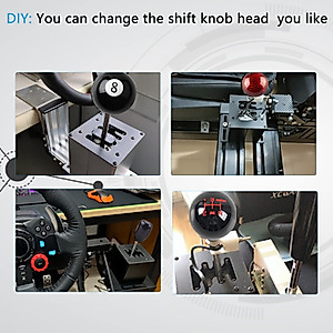 Htostar Racing PC USB Simulator Racing Shifter Compatible with G29 G27 G25 G920 T300RS/GT Steering Wheel Sequential H Gear Shifter Compatible with ATS ETS Dust WRC Sim Racing Games 7+R Black