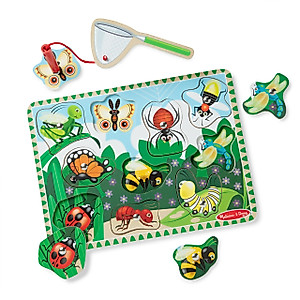 Melissa & Doug Magnetic Wooden Bug-Catching Puzzle Game (10 pcs)