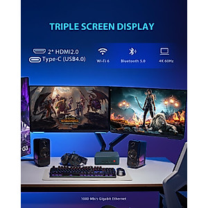 MOMENTPLUS Mini Gaming PC,AMD Ryzen 7 7735HS(Up to 4.75GHz) 32GB RAM 1TB SSD Mini Computers Windows 11 Pro, AMD Radeon 680M Micro PC Support 4K Triple Display/USB4/WiFi6/BT5.2