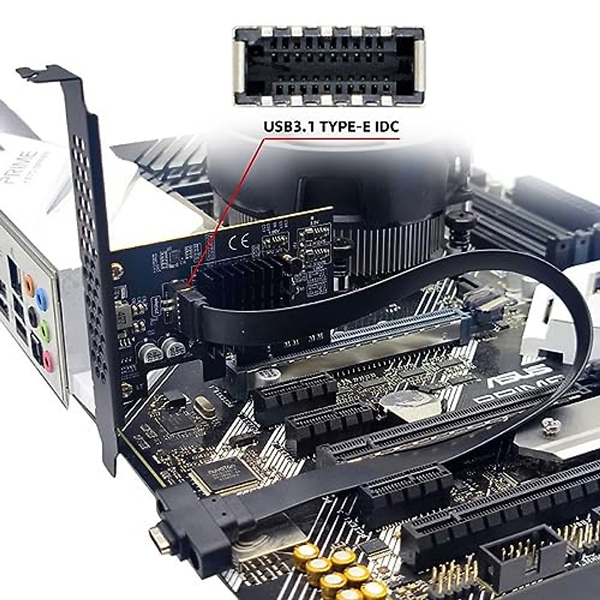 ChenYang 2 Port USB 2.0 ＆ USB 3.1 Gen 2 Type-E Front Panel Socket to PCI-E 2X PCI Express Expansion Card Adapter
