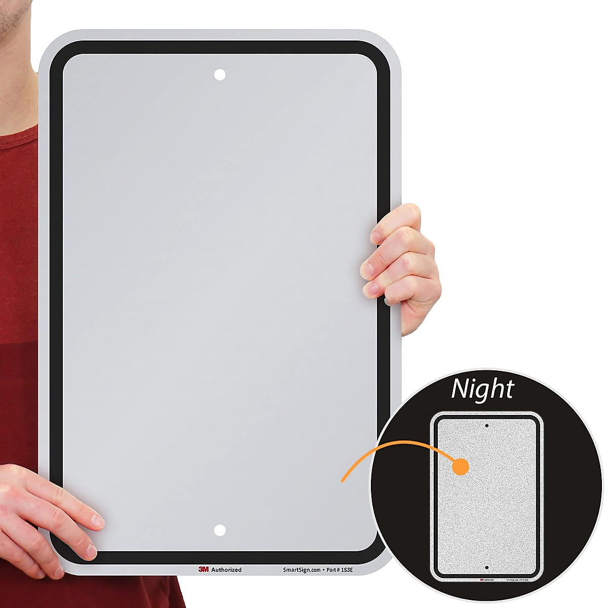 SmartSign 18 x 12 inch Blank Write-On Metal Sign, 63 mil Aluminum, 3M Laminated Engineer Grade Reflective Material, Black and White, Made in USA