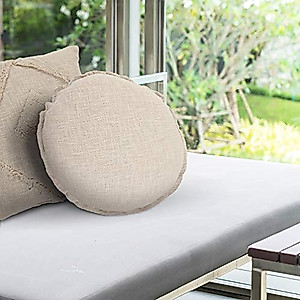 LR Home Solid Birch Round Throw Pillow, 20" x 20"